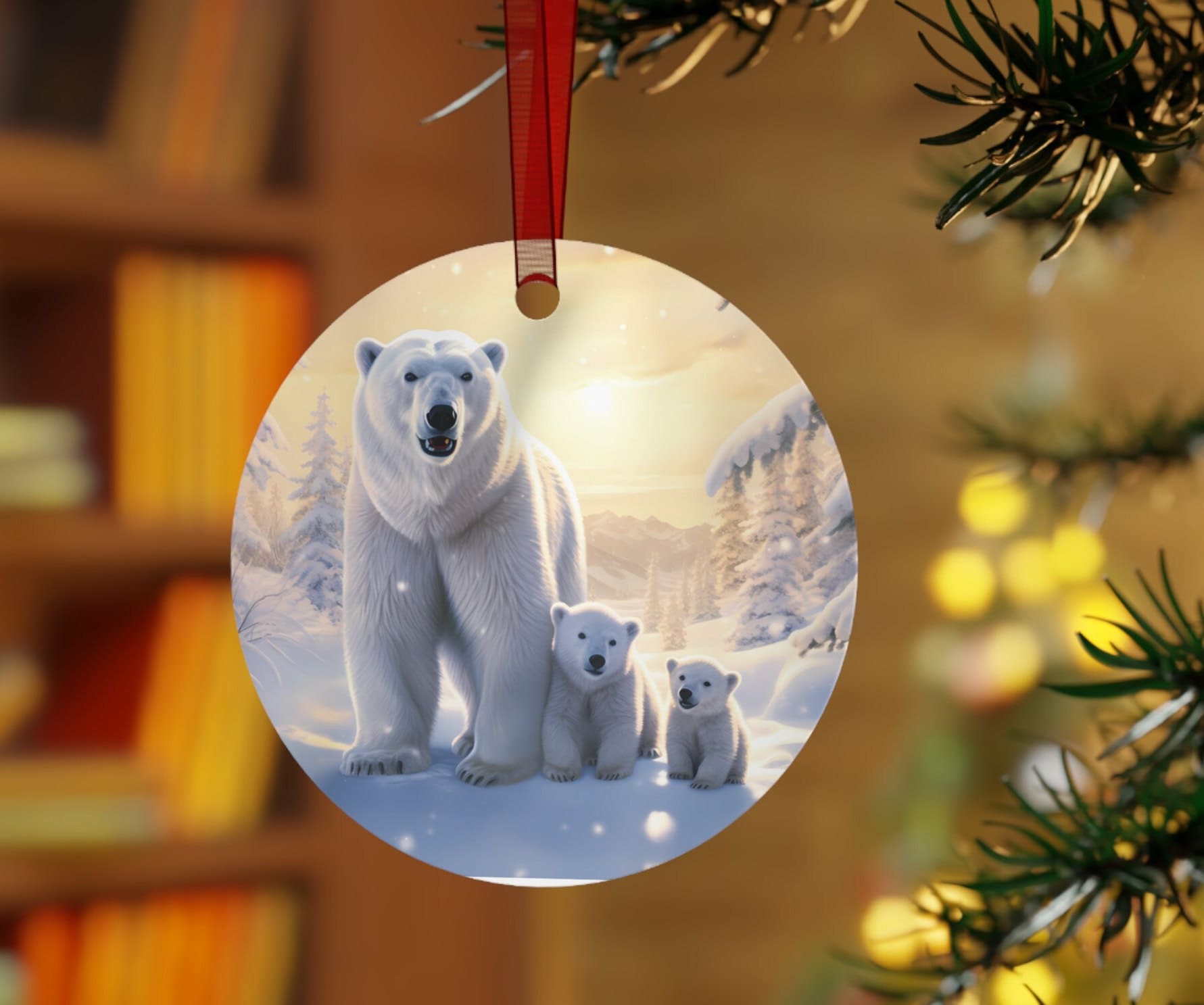 Polar Bears Christmas Ornaments, Mama Bear and Cubs, Christmas Gift ...