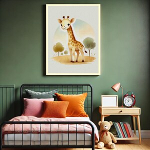 Giraffe Poster for Kids Room or Nursery, Wall Art, Digital Print, Cute ...
