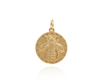 Bee Disc Necklace - Etsy