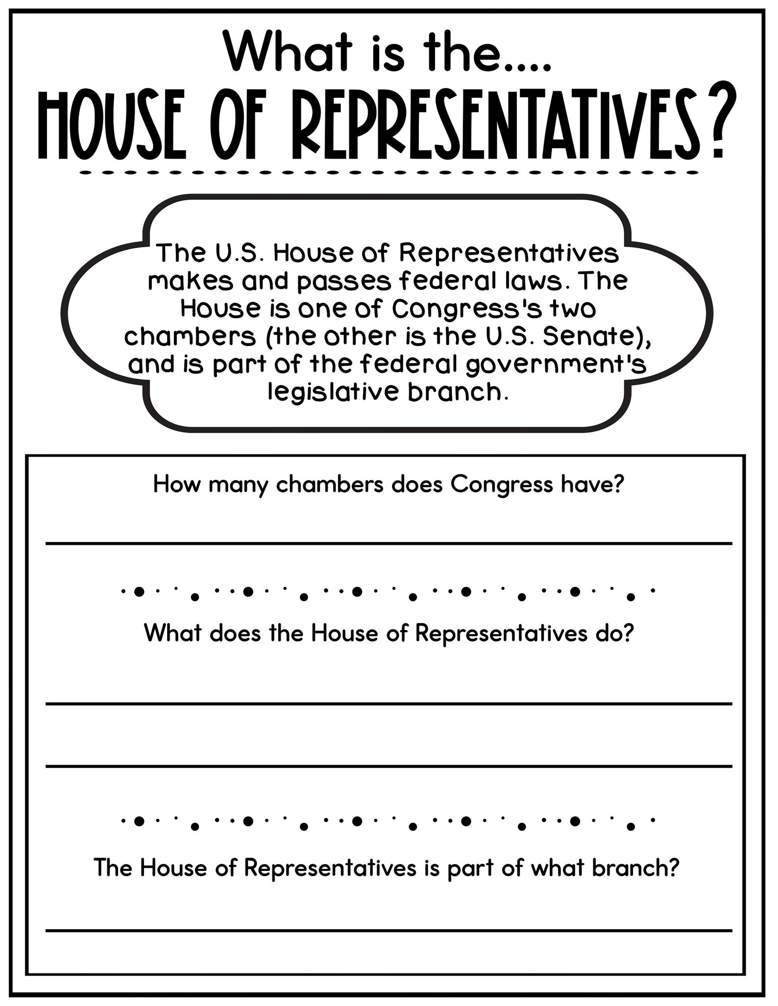 What Is.. the U.S. Government Worksheets Reading - Etsy