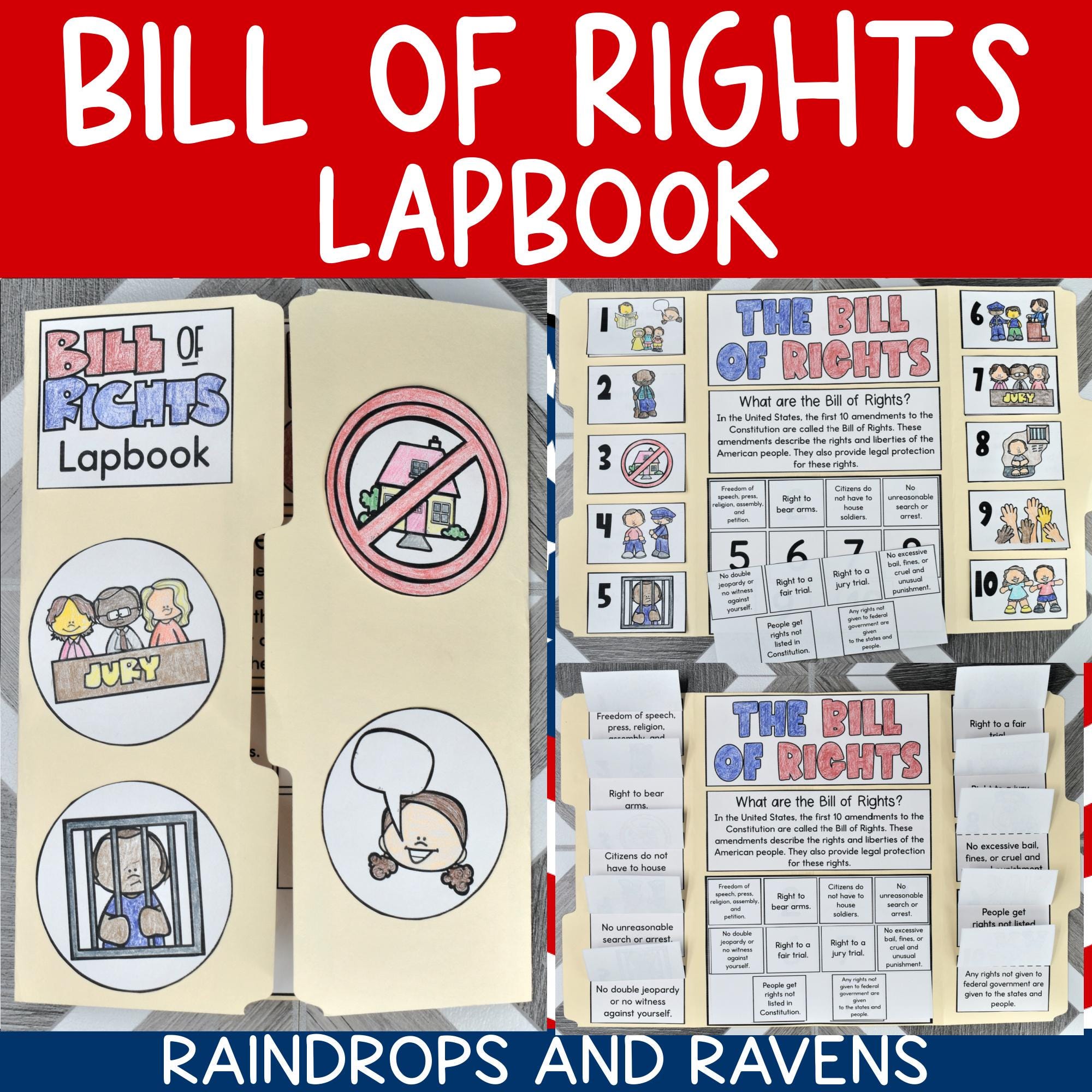 Bill of Rights Lapbook-interactive Notebook - Etsy