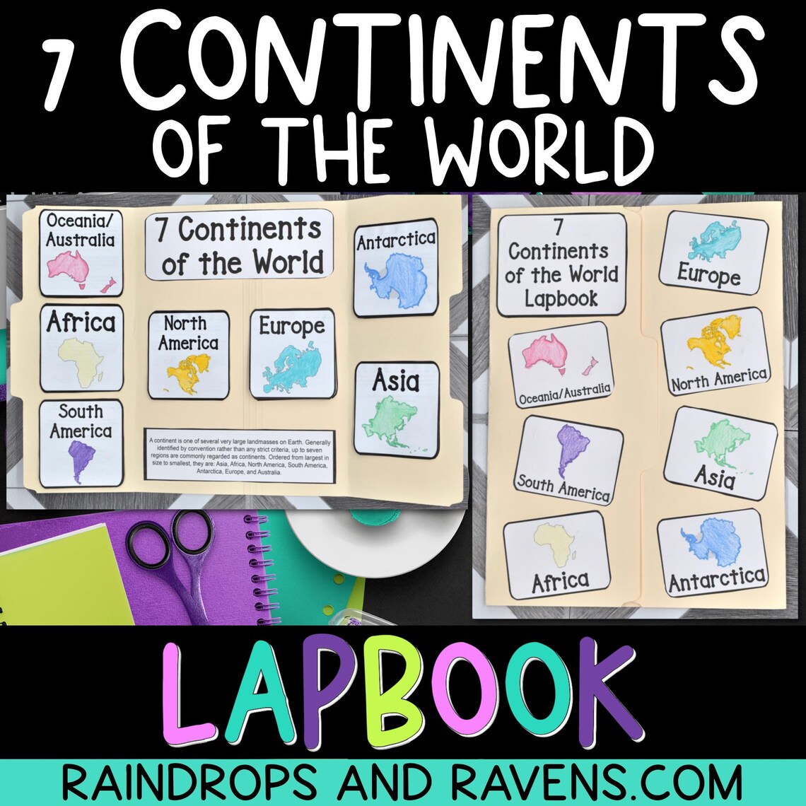 7 Continents of the World Lapbook - Etsy