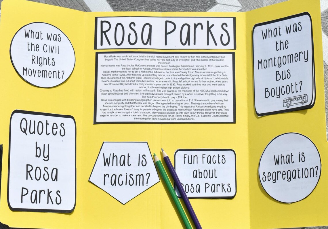 Rosa Parks Lapbook - Etsy