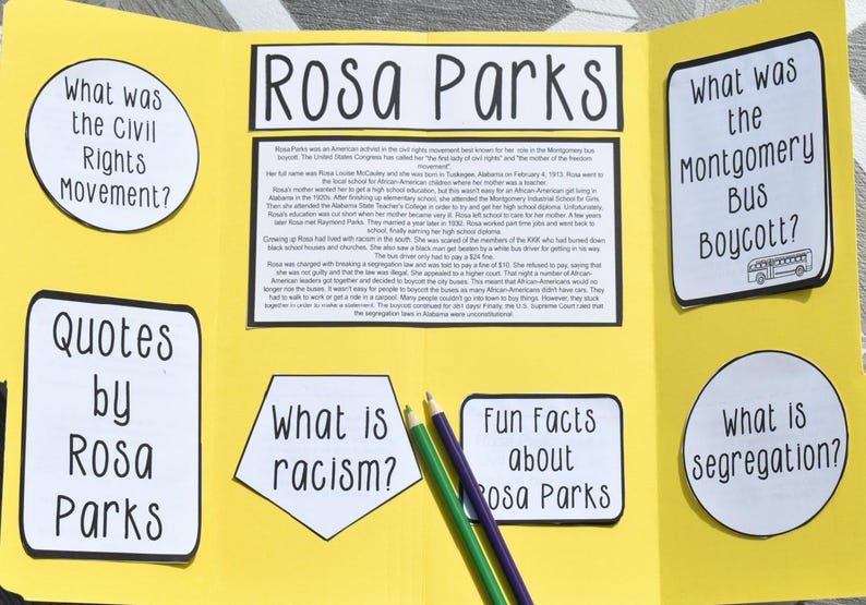 Rosa Parks Lapbook - Etsy