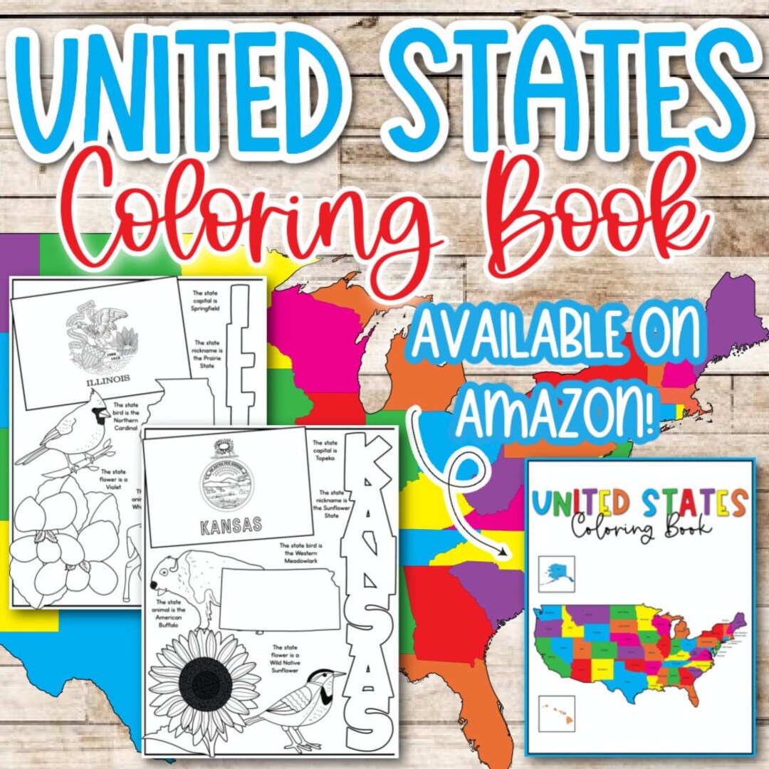 United States Coloring Book: Coloring Book for Kids - Etsy