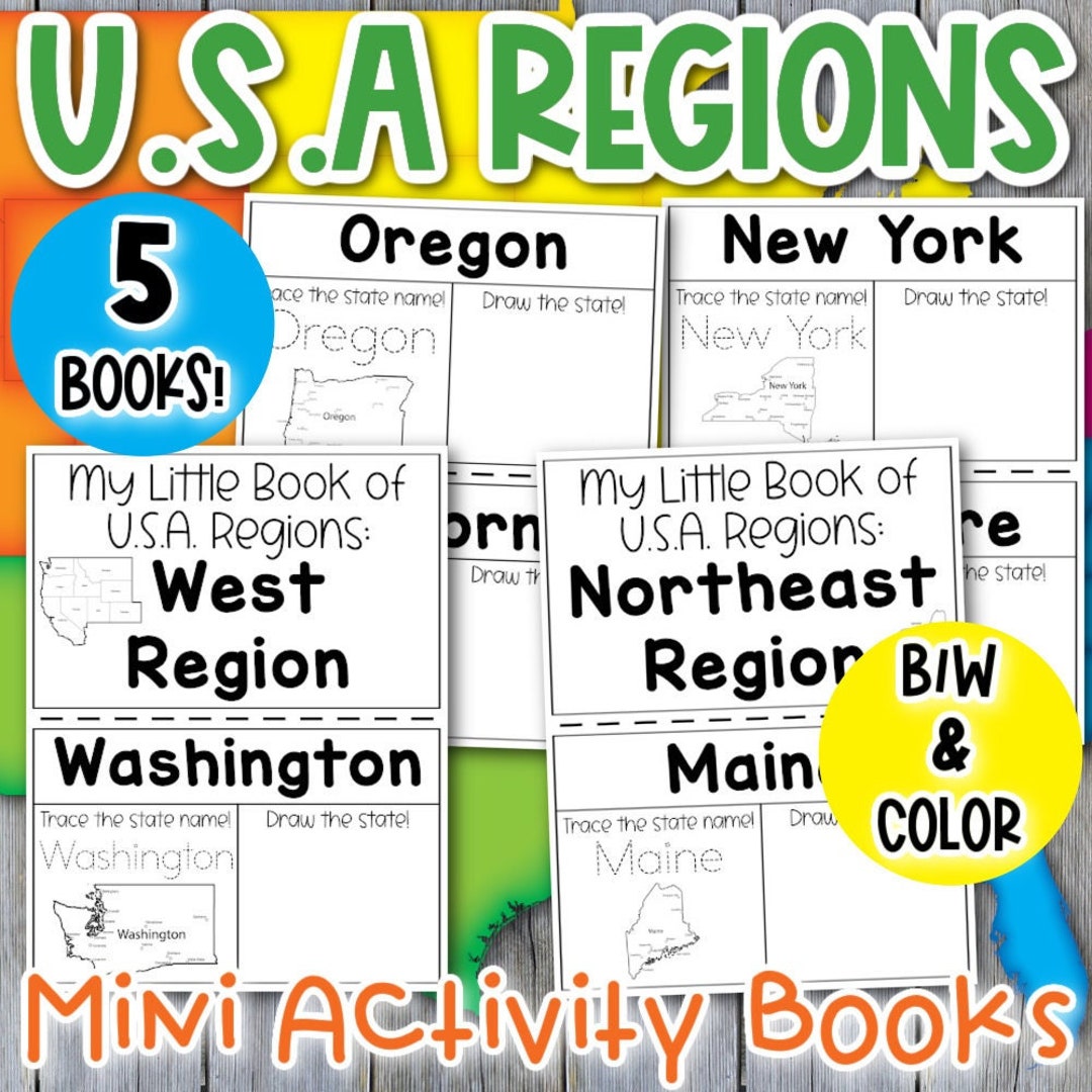 U.S.A Regions Mini Books - Social Studies/geography - Etsy