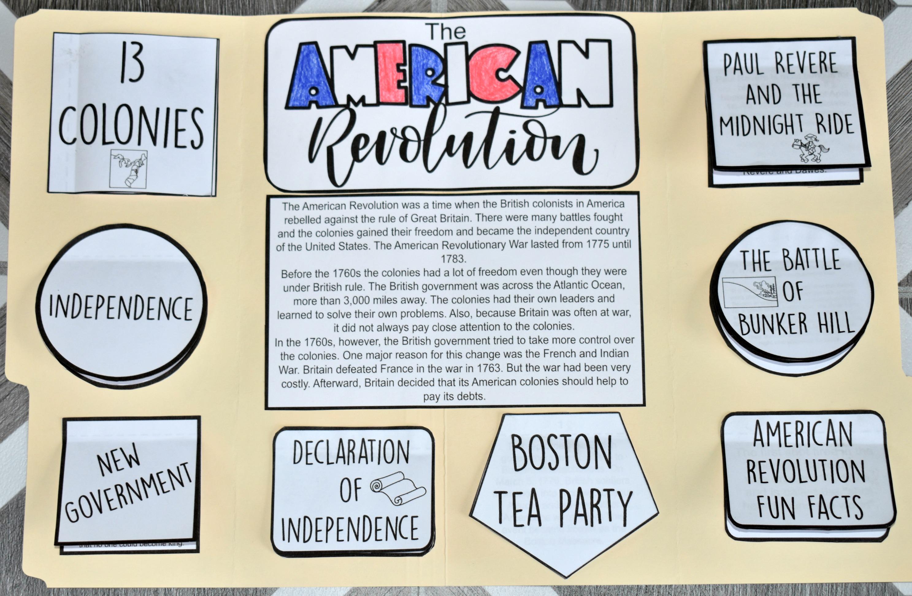 American Revolution Lapbook - Etsy