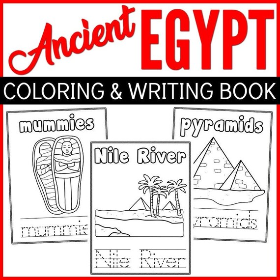 Ancient Egypt Coloring & Writing Book - Etsy