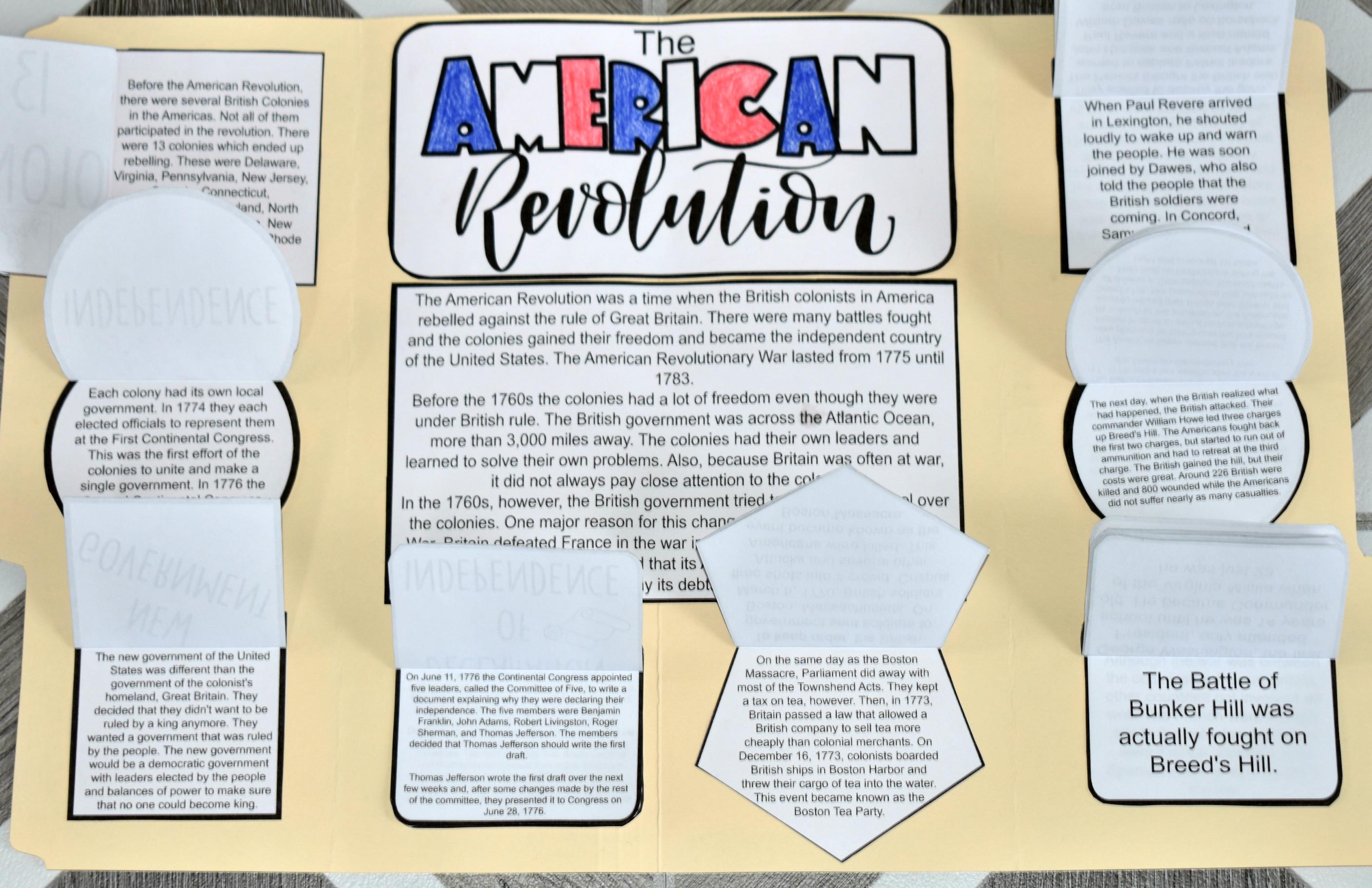 American Revolution Lapbook - Etsy