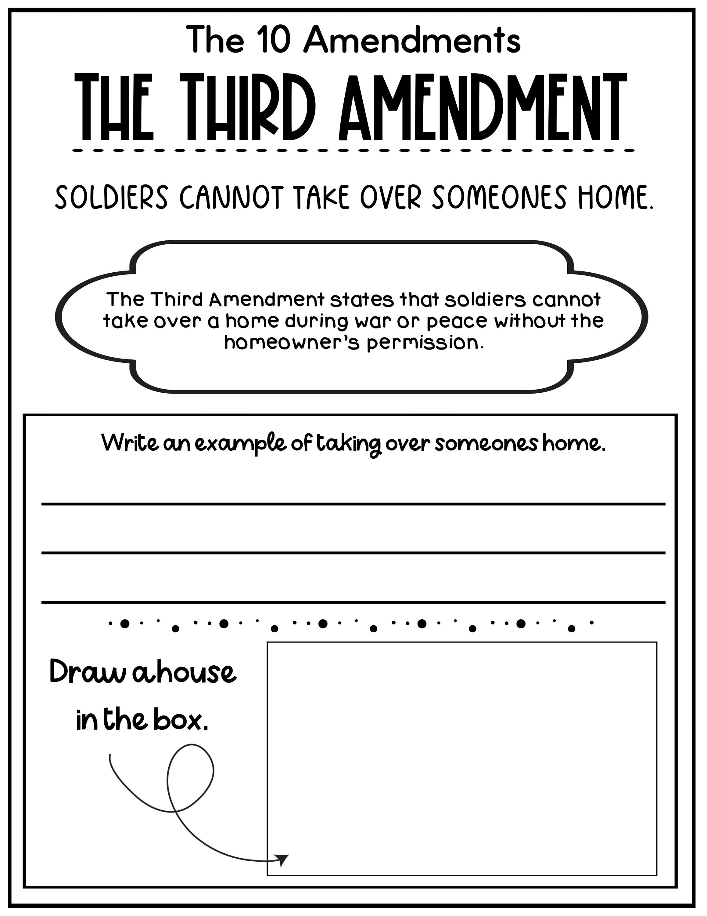 Bill of Rights Worksheets | the 10 Amendments | Constitution Worksheets ...