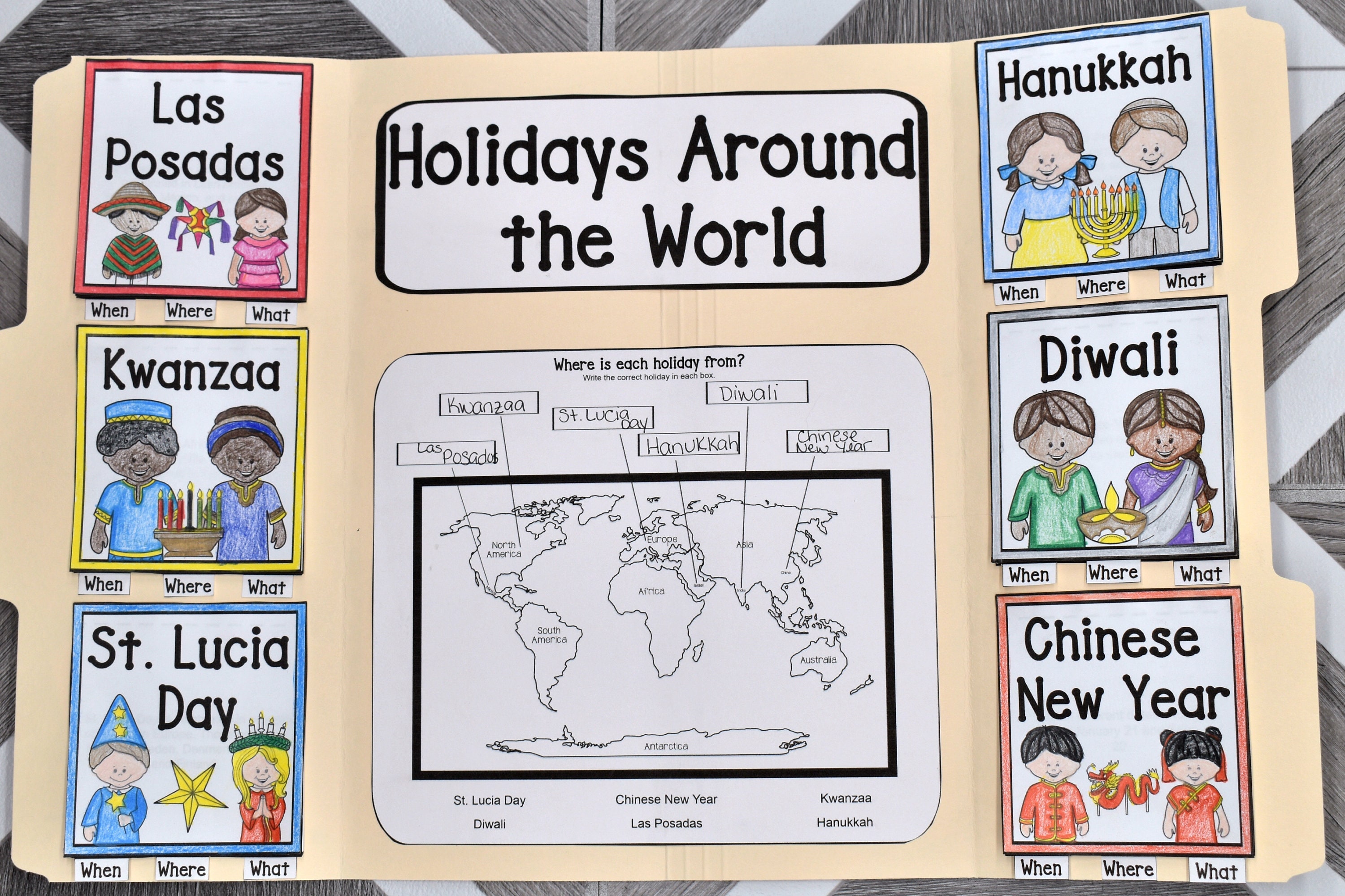 Holidays Around the World Lapbook - Etsy