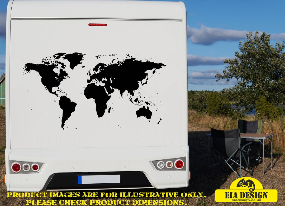 Car Camper Van DECAL Sticker WORLD MAP 1000mm X 540mm - Etsy