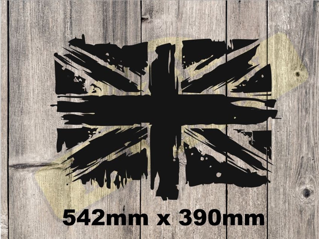 UK Flag Distressed Hood Side Vinyl Decal Sticker for Car 542mm X 390mm ...
