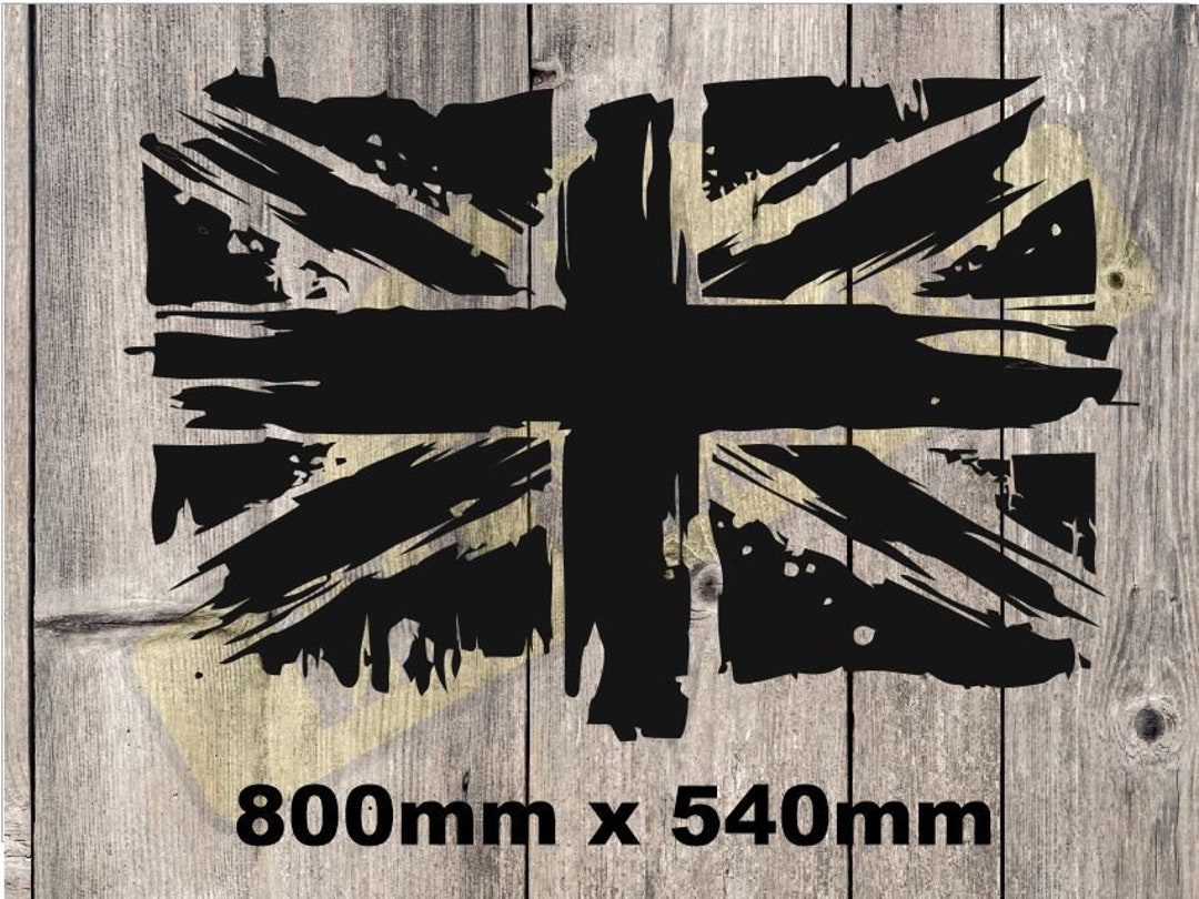 UK Flag Distressed Hood Side Vinyl Decal Sticker for Car 800mm X 540mm ...
