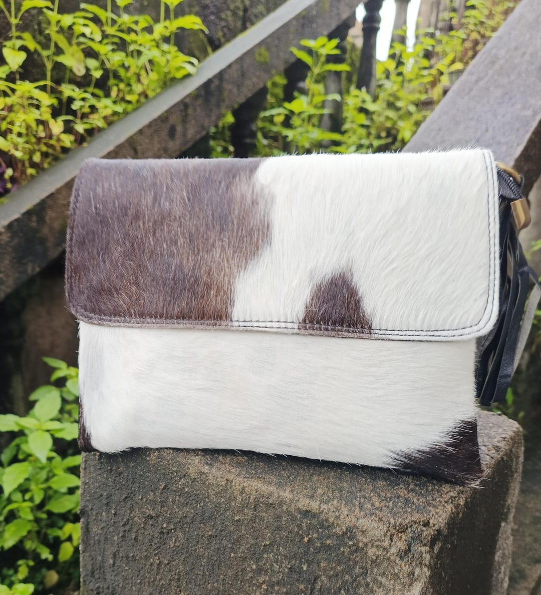 Borsa da sera oversize con pochette, fatta a mano, grande, in pelle di ...