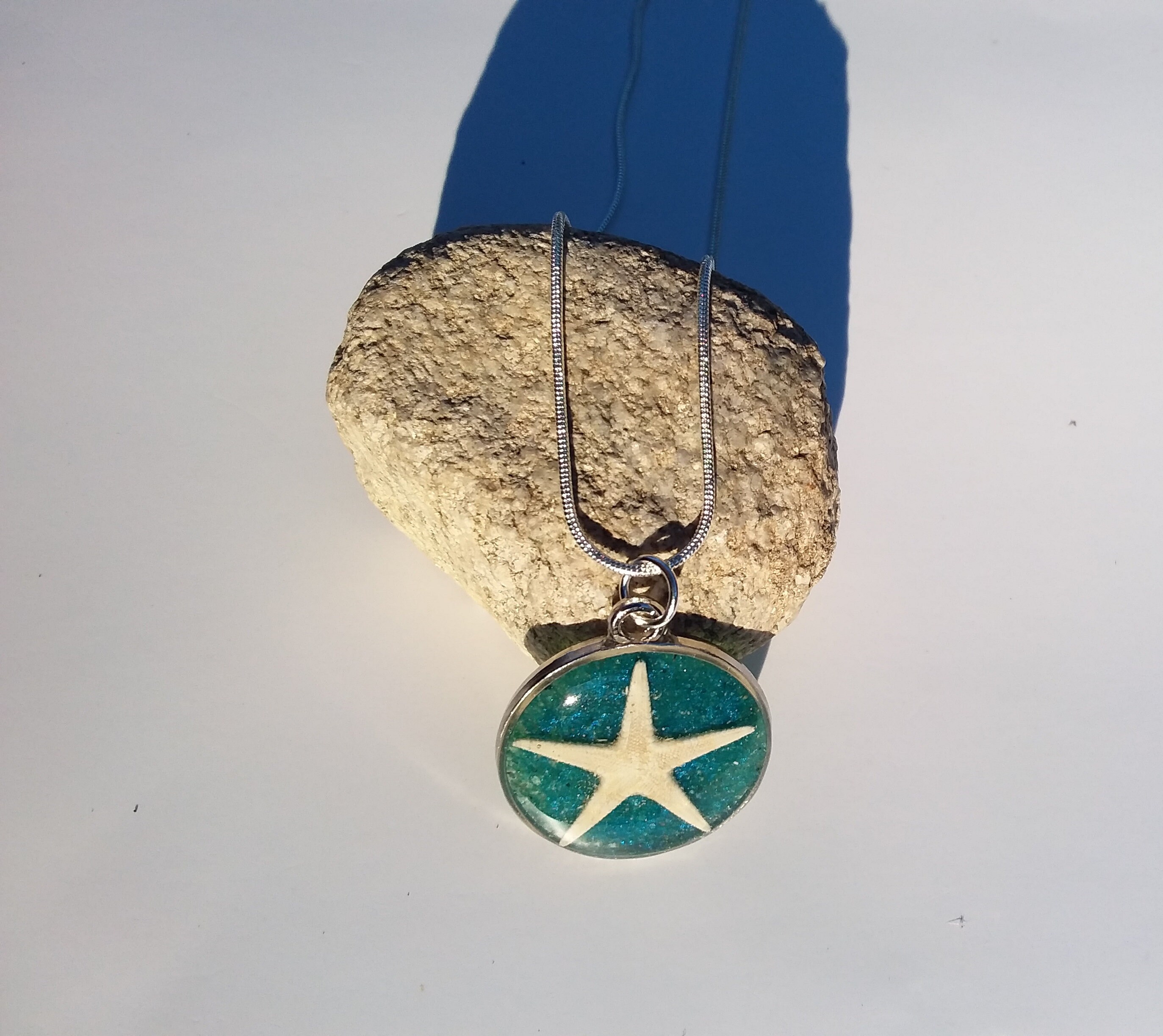 18" Real Starfish Pendant Featuring Sea Street Beach Sand, Mi Ocean ...