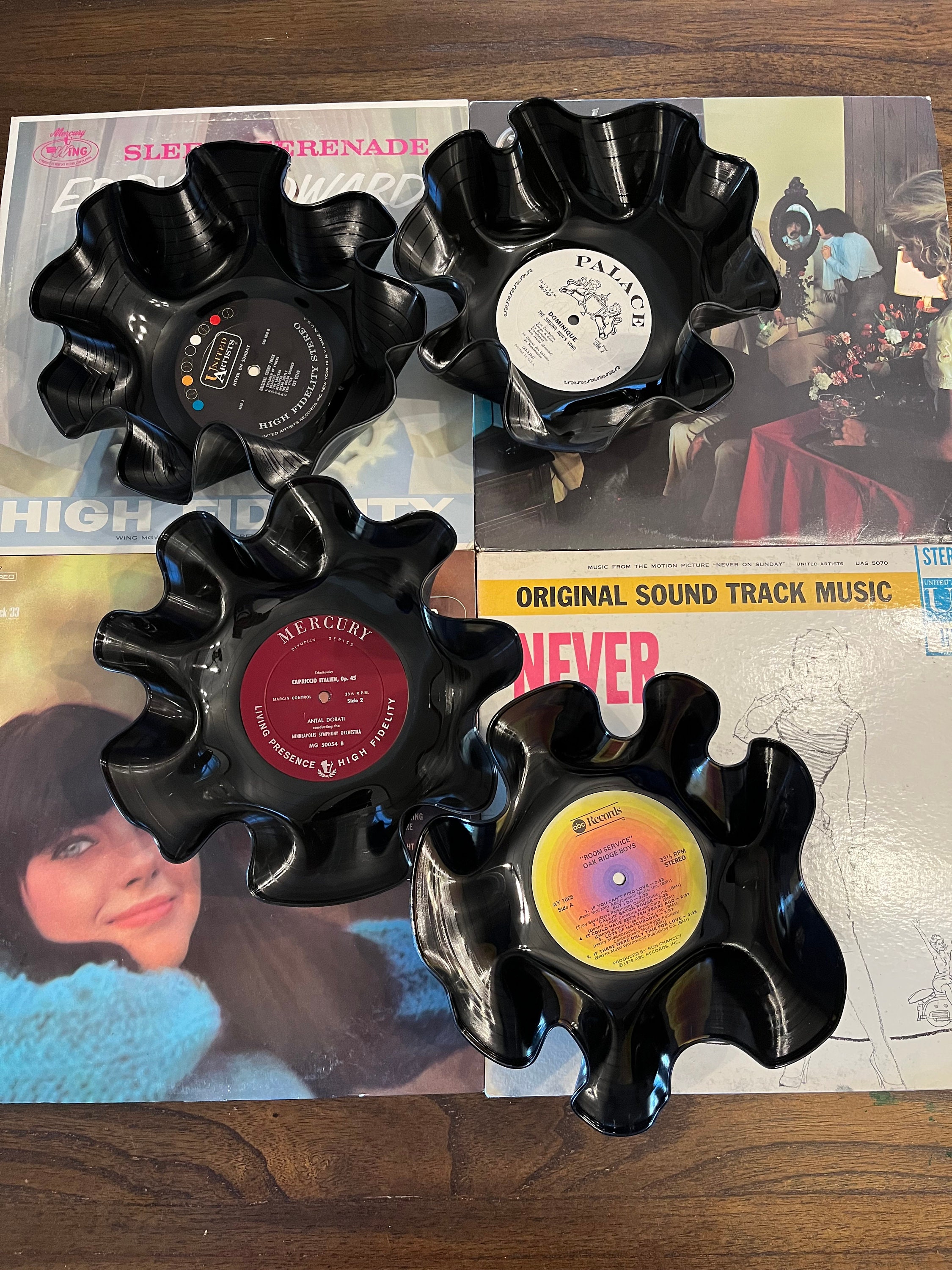 Handmade Retro Vinyl Record Bowls - Etsy