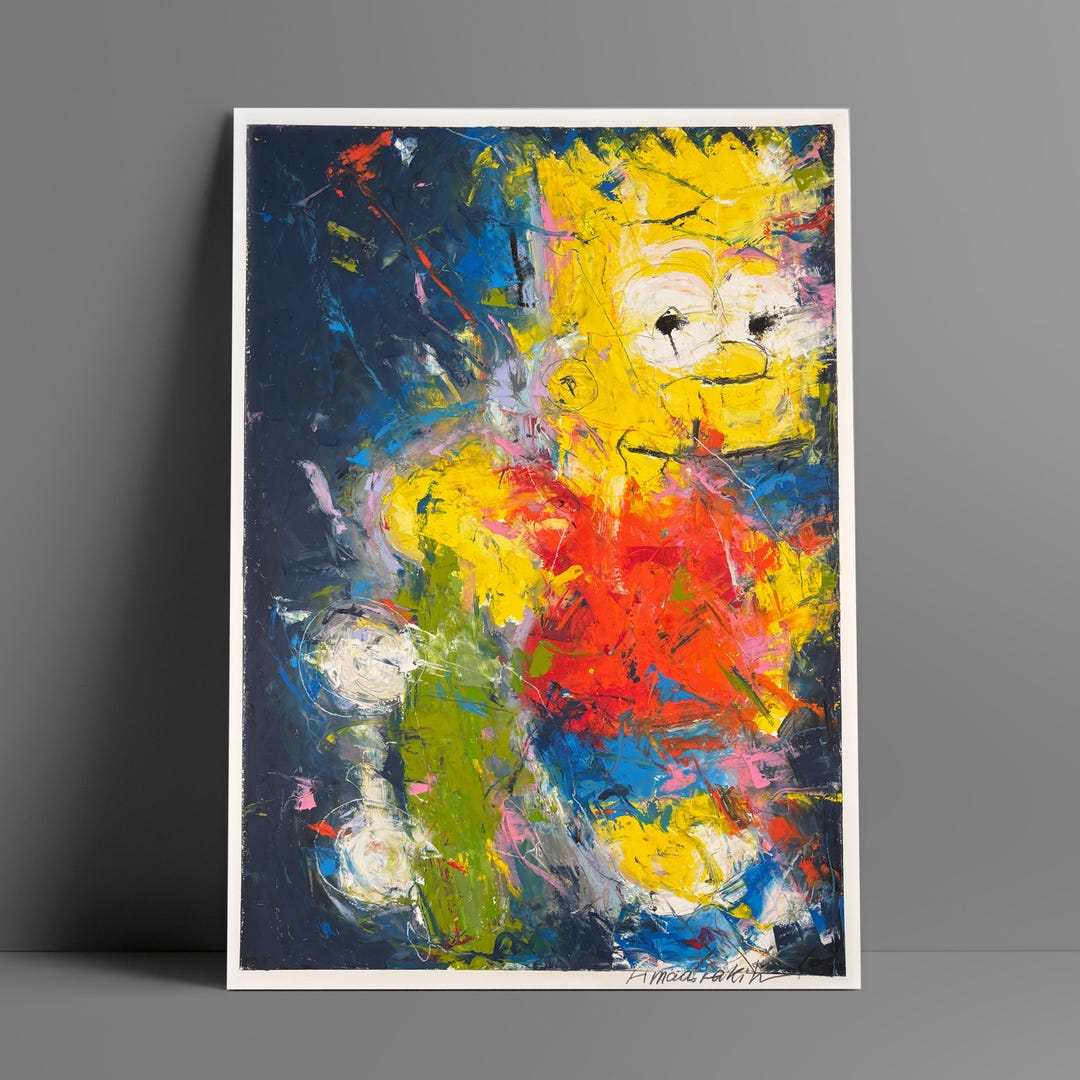 No Rules, Just Bart, the Simpsons, Hand-painted Oil Pastels, Print, A4 ...