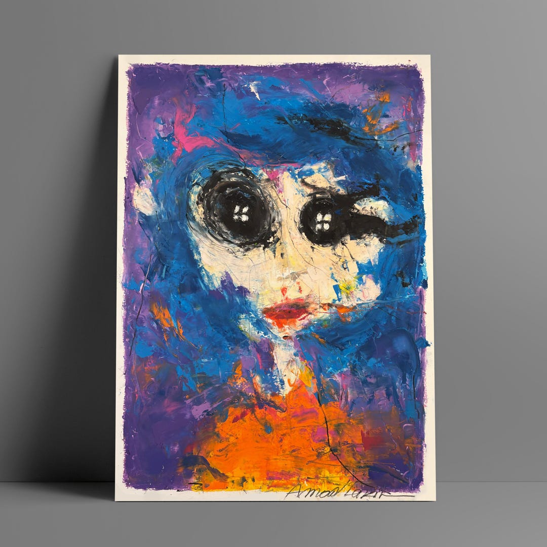 Behind the Button, Coraline, Original Painting, Print, A4, A3, A3+ - Etsy
