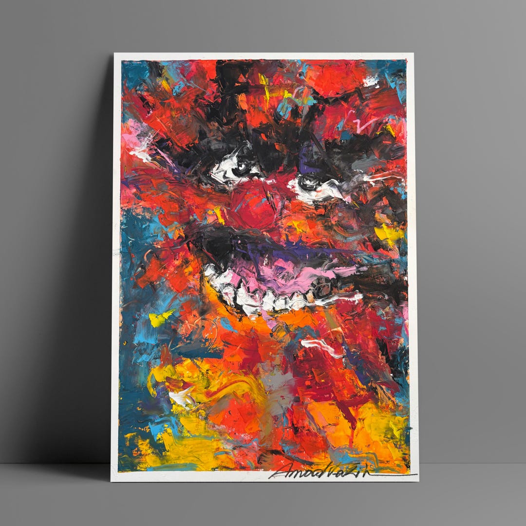 Animal, the Muppets, Hand-painted Oil Pastels, Poster, A4, A3, A3+, A2 ...