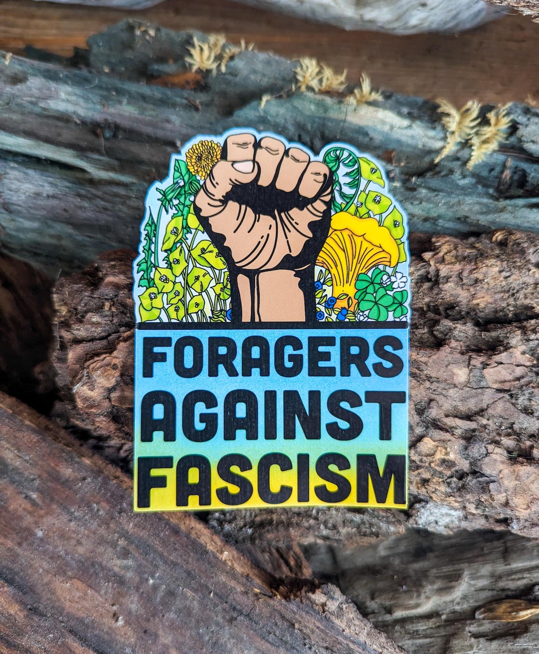 Foragers Against Fascism Sticker | Anti-oligarchy Foraging Artwork ...