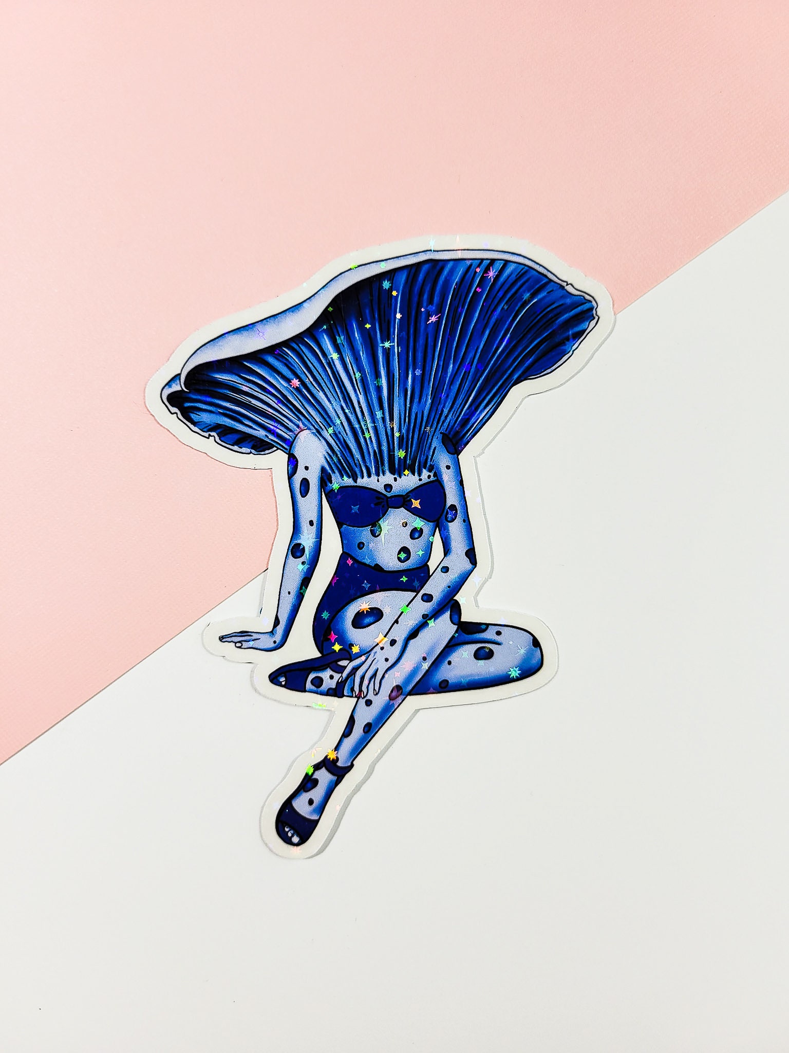 Mushroom Pinup Girl Sticker | Lactarius Indigo Fungi | Lovely Blue ...