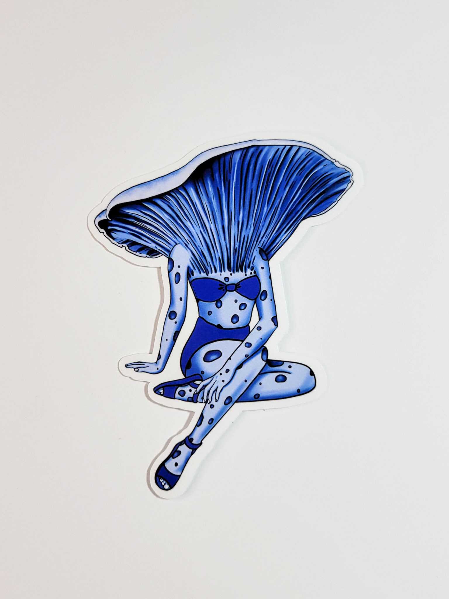 Mushroom Pinup Girl Sticker Lactarius Indigo Fungi Lovely - Etsy