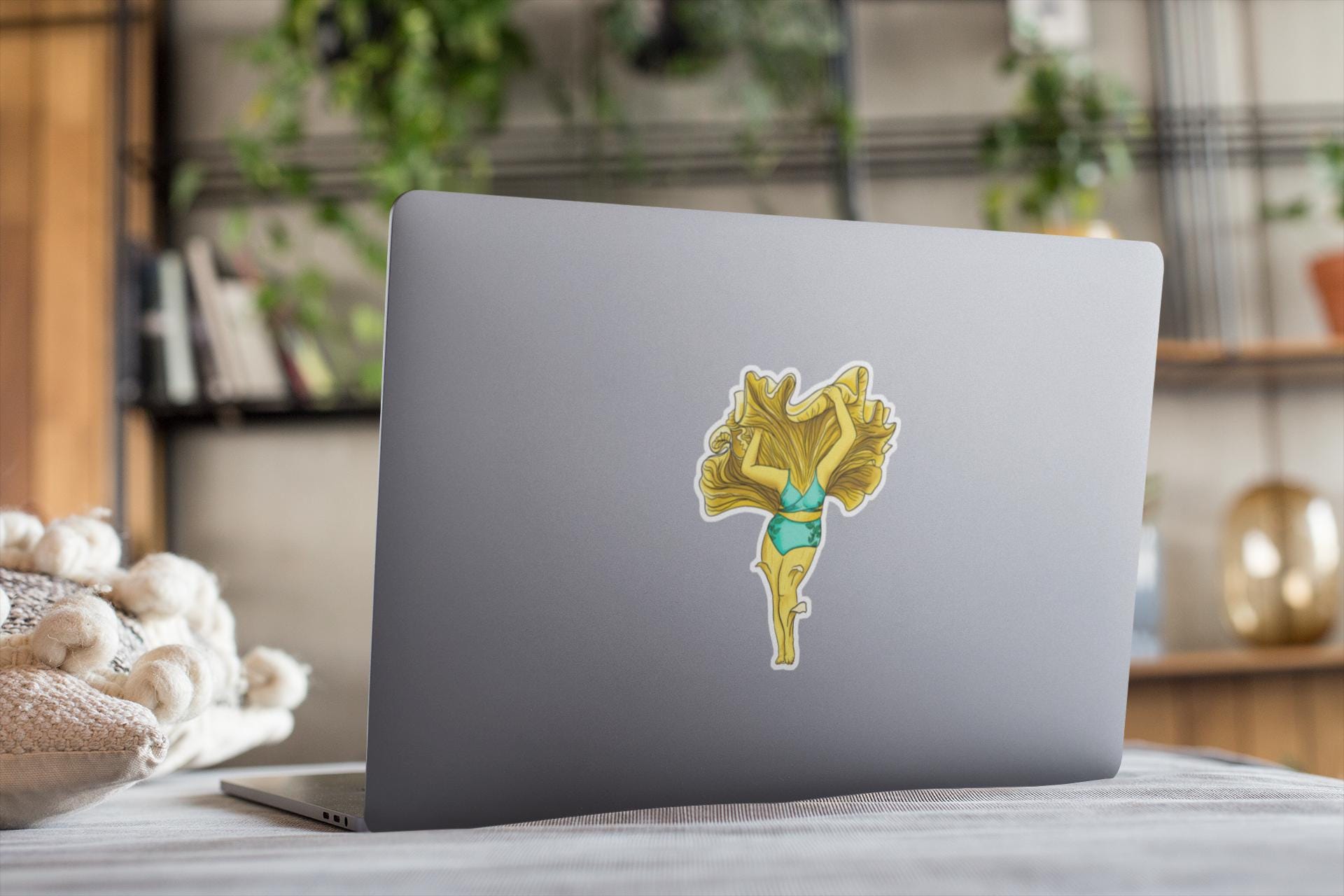 Chanterelle Mushroom Pinup Girl Sticker | Curvy Fungal Original Art ...