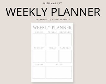 Minimalist Weekly Planner Printable | Instant Download Stay Organized ...