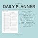 Minimalist Daily Planner Printable With Green Boarder - Plan Your Day ...