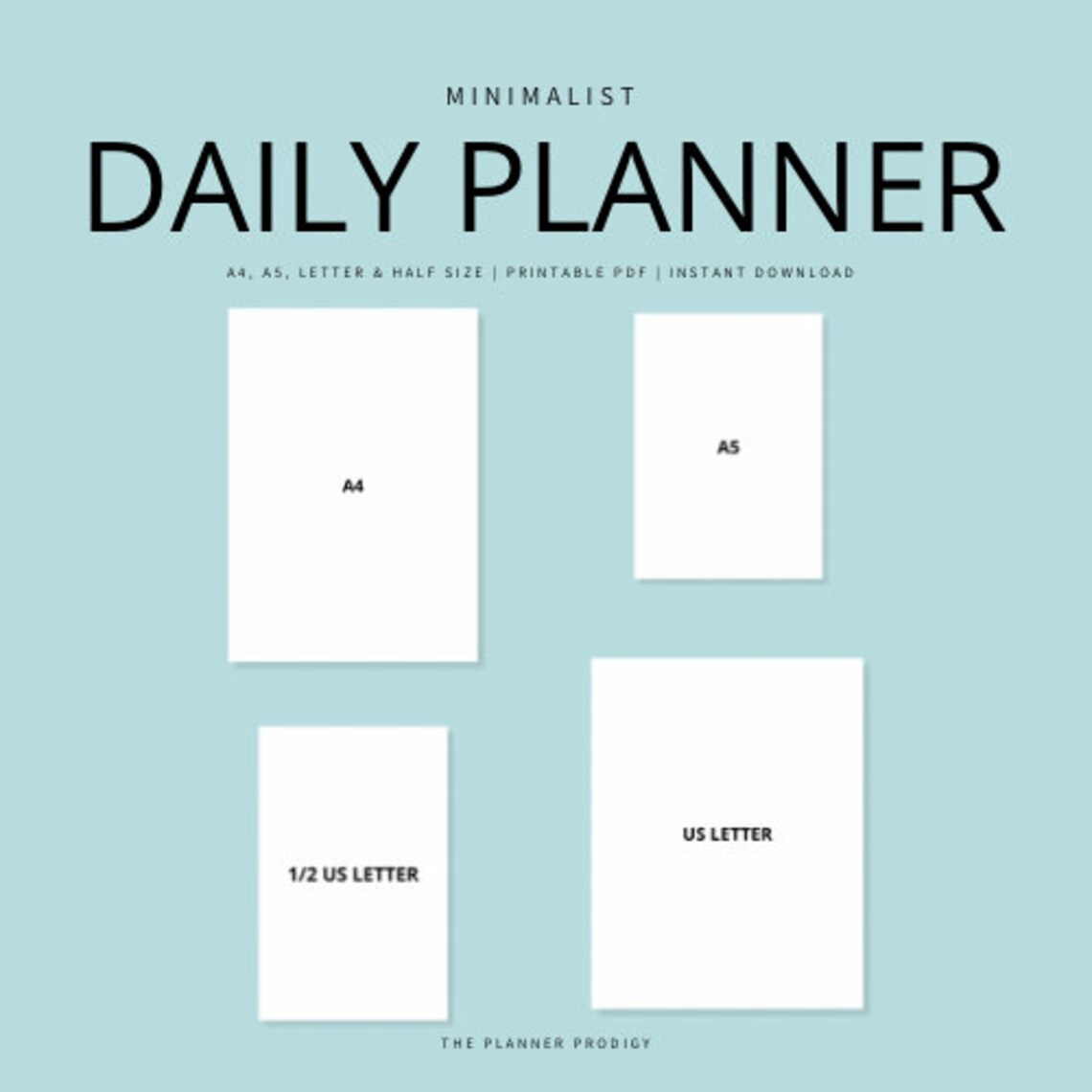 Minimalist Daily Planner Printable With Green Boarder - Plan Your Day ...