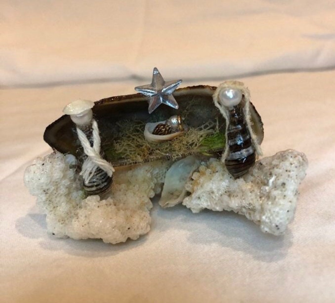 Handmade Seashell and Coral Nativity - Etsy