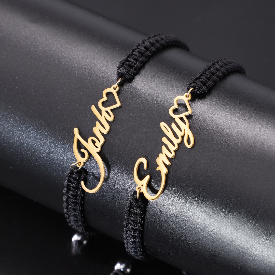 Personalized Bracelet for Couples, Custom Matching Bracelet, Adjustable ...