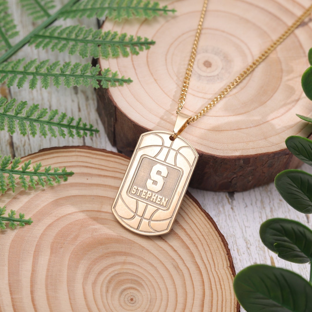 Custom Initial and Number Necklace, Sport Number Necklace for Men ...