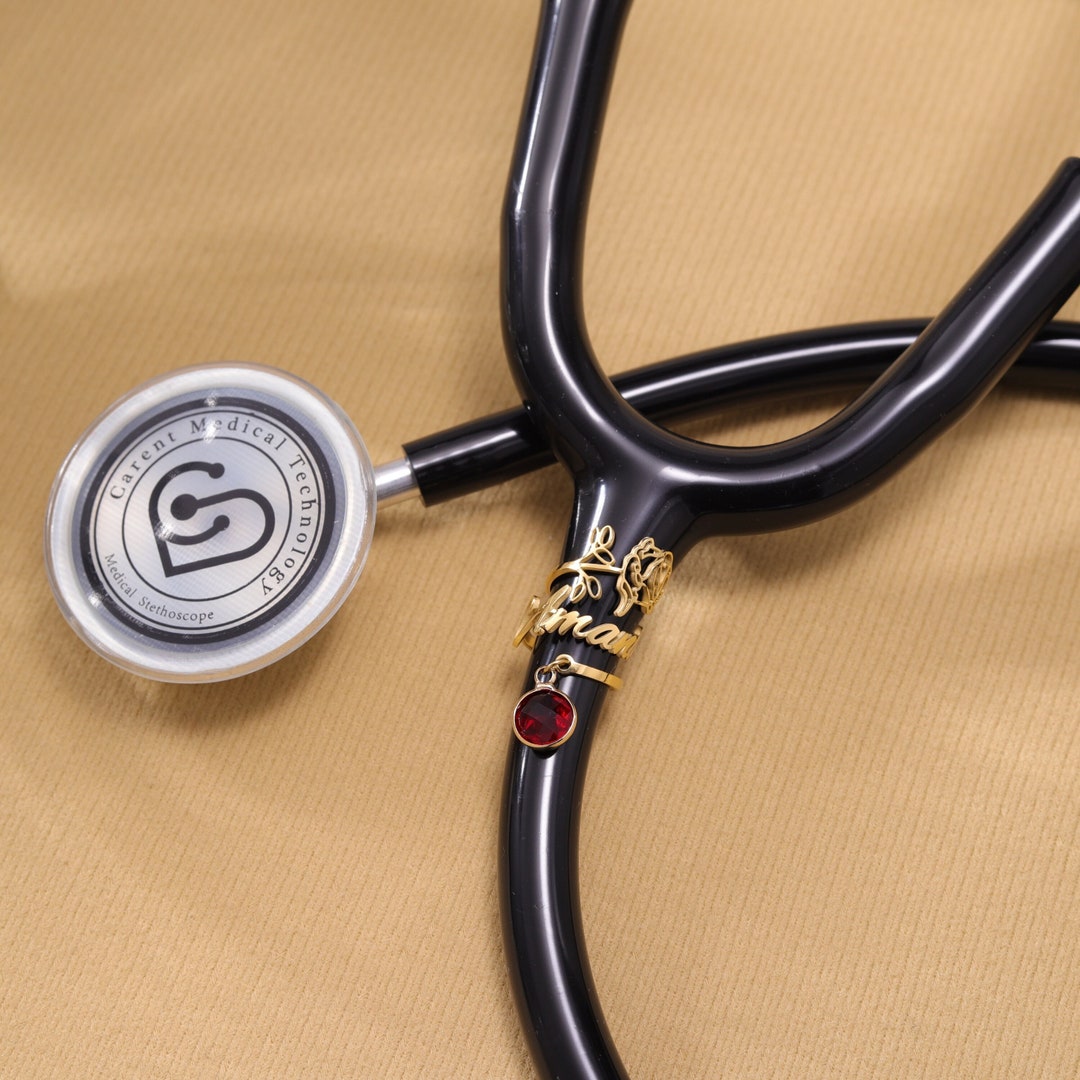 Personalized Stethoscope ID Tag With Birthflower and Birthstone ...