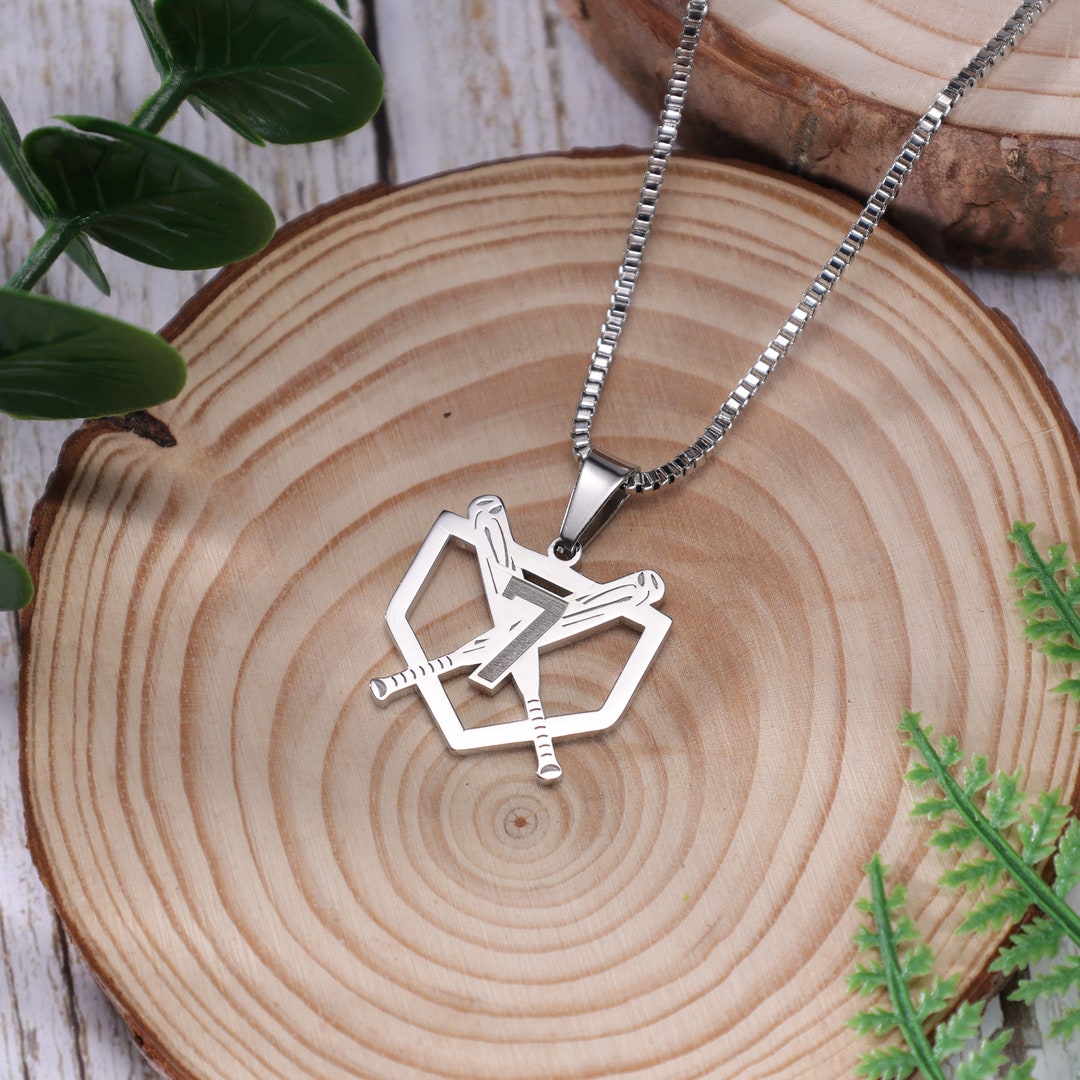 Baseball Bat Cross Necklace With Custom Number, Baseball Sport Number ...