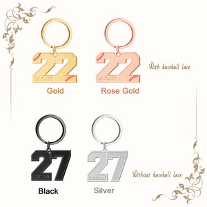 Personalized Engraved Number Keychain, Custom Sport Number Keyring With ...
