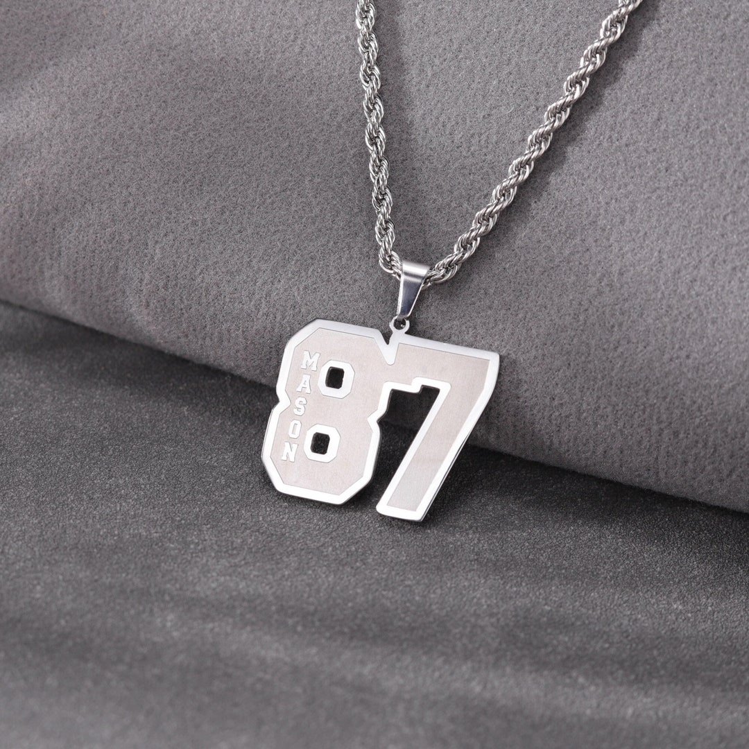 Custom Number Necklace, Sport Number Necklace for Men, Custom Lucky ...