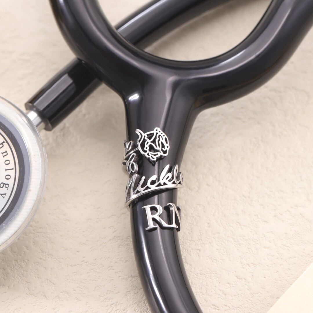 Personalized Stethoscope ID Tag With Birthflower, Stethoscope Badge ...