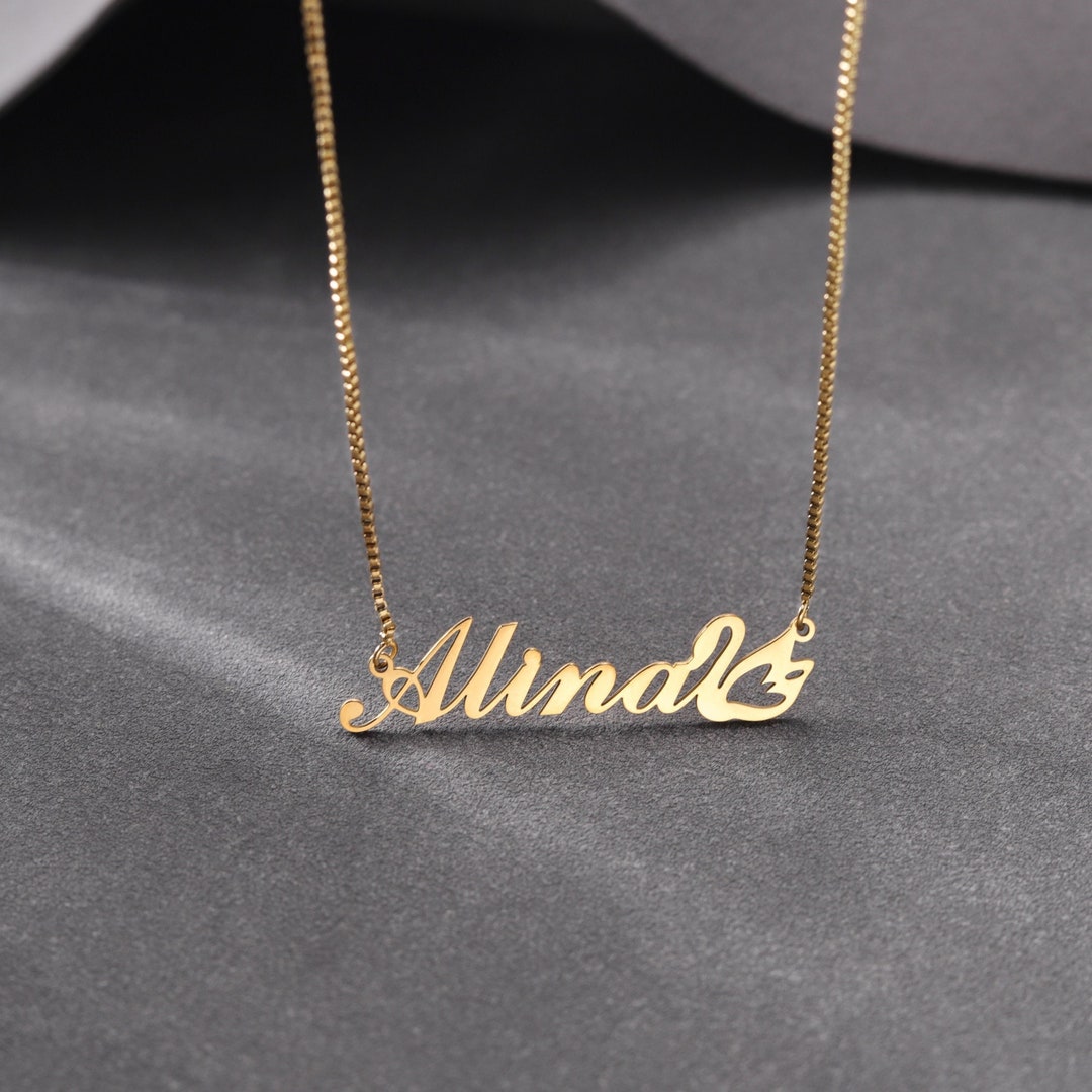 Custom Swan Name Necklace With Box Chain, Personalized Pet Name ...