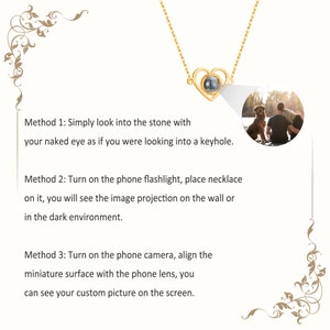 Personalized Projection Necklace With Flower Charm, Photo Projection ...