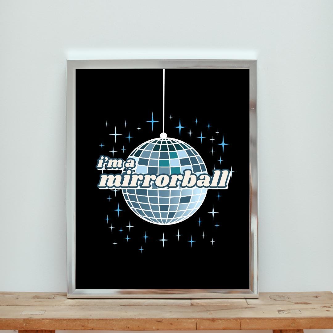 Mirrorball Poster, Disco Ball Poster - Taylor - Etsy