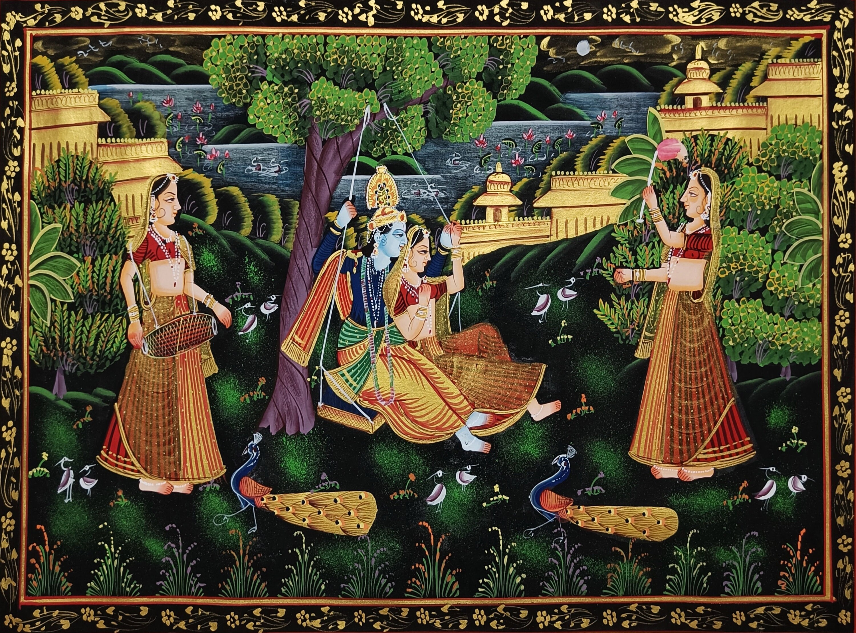 Radha Krishna Raasleela Detailed Pichwai Handmade Painting on - Etsy