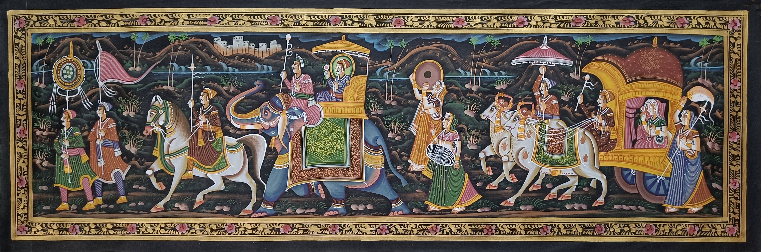 Royal Procession Art Detailed Handmade Indian Royal Ethnic - Etsy