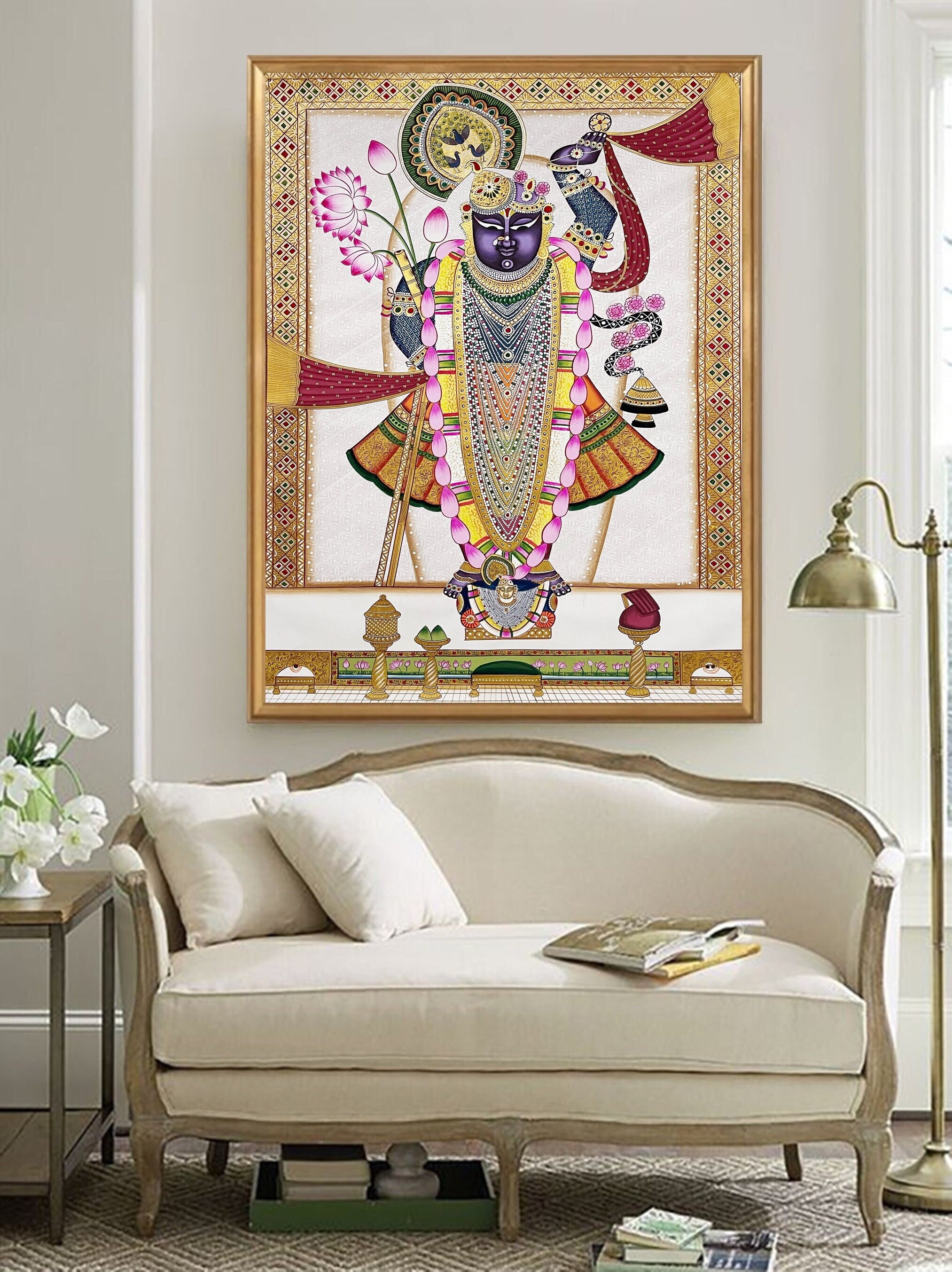 Buy Shrinathji Pichwai Painting, Wall Decor, Cow Pichwai Art Handmade ...