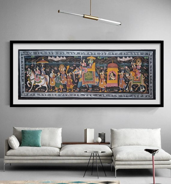 Royal Procession Art Detailed Handmade Indian Royal Ethnic - Etsy