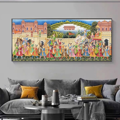 Rajasthan Traditional Royal Procession Painting Miniature - Etsy