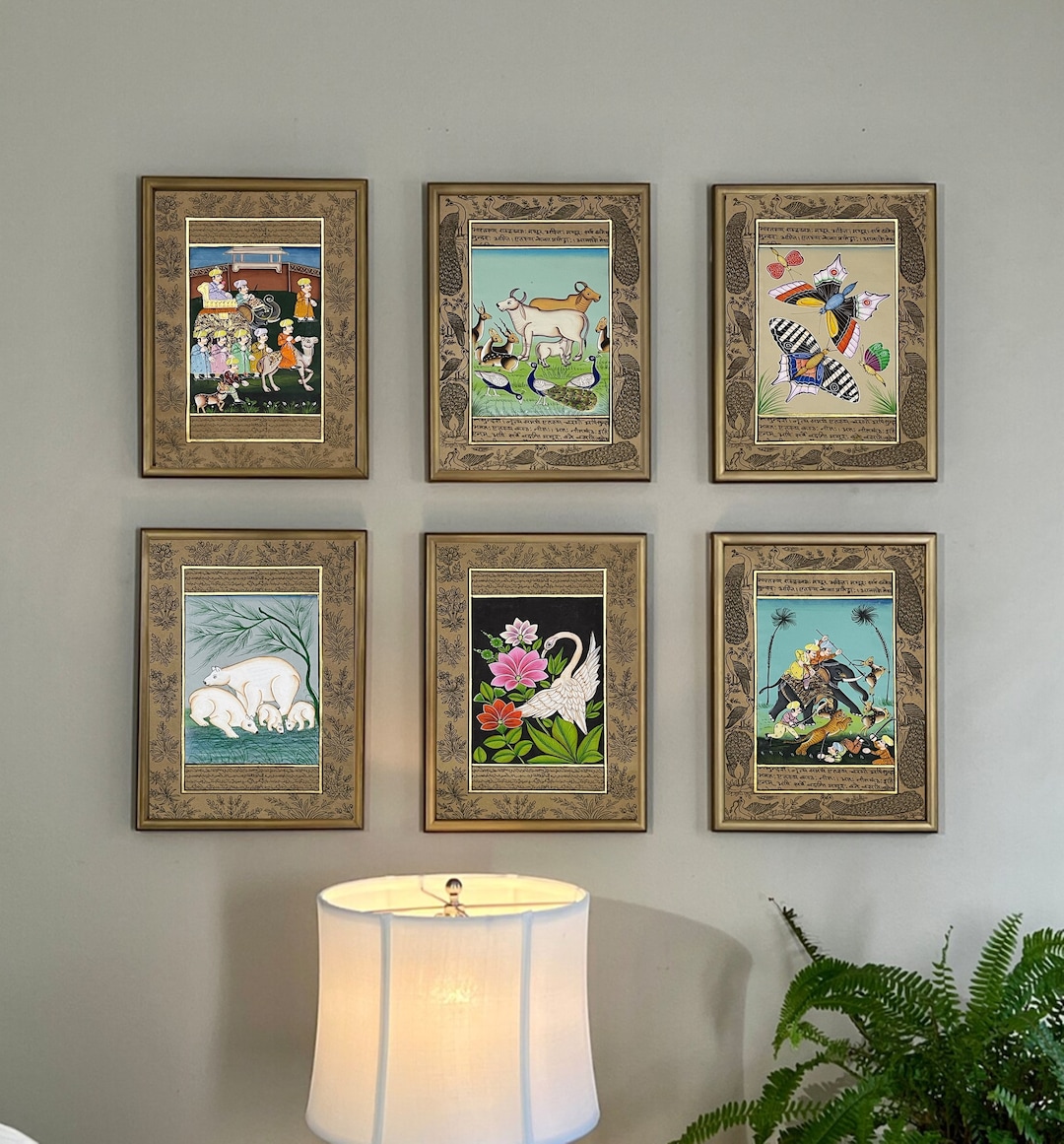 Miniature Painting Set of 6 Handmade Miniature Painting on - Etsy