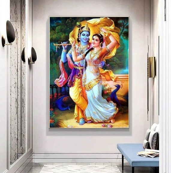 Radha Krishna Modern Oil Paintings