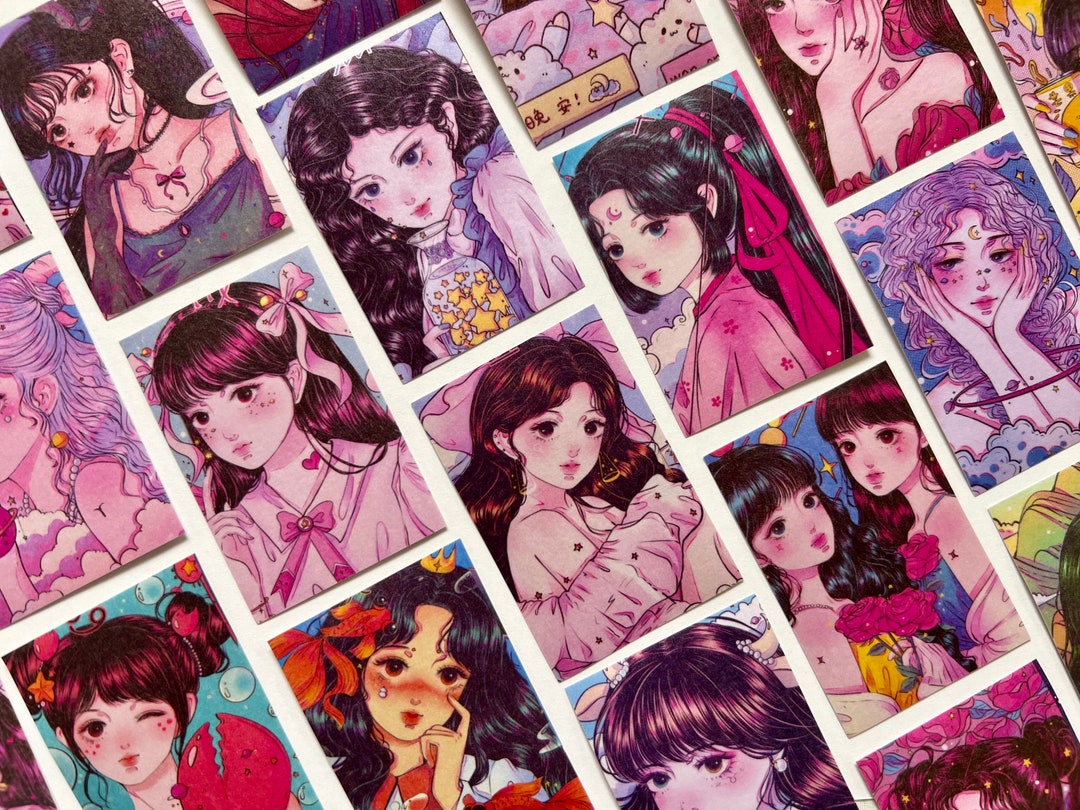 20 Random Kawaii Cute Girl Portraits Sticker Pack / Asian Gamer ...